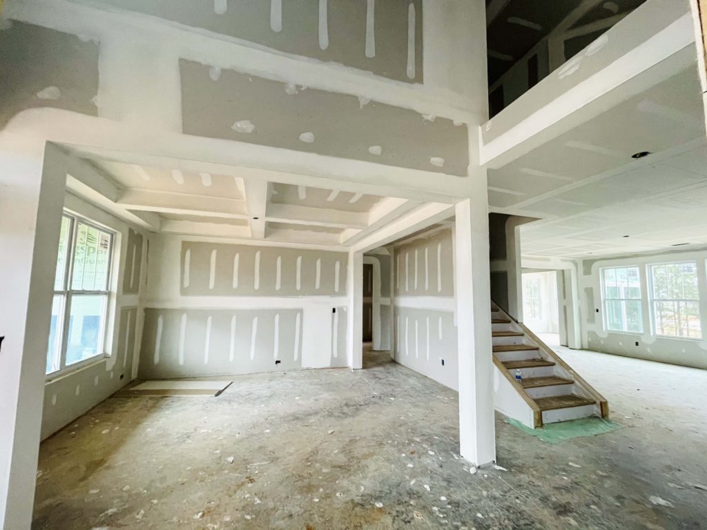 Building Our Home: 1st and 2nd Floor Drywall Tour – At Home With Natalie