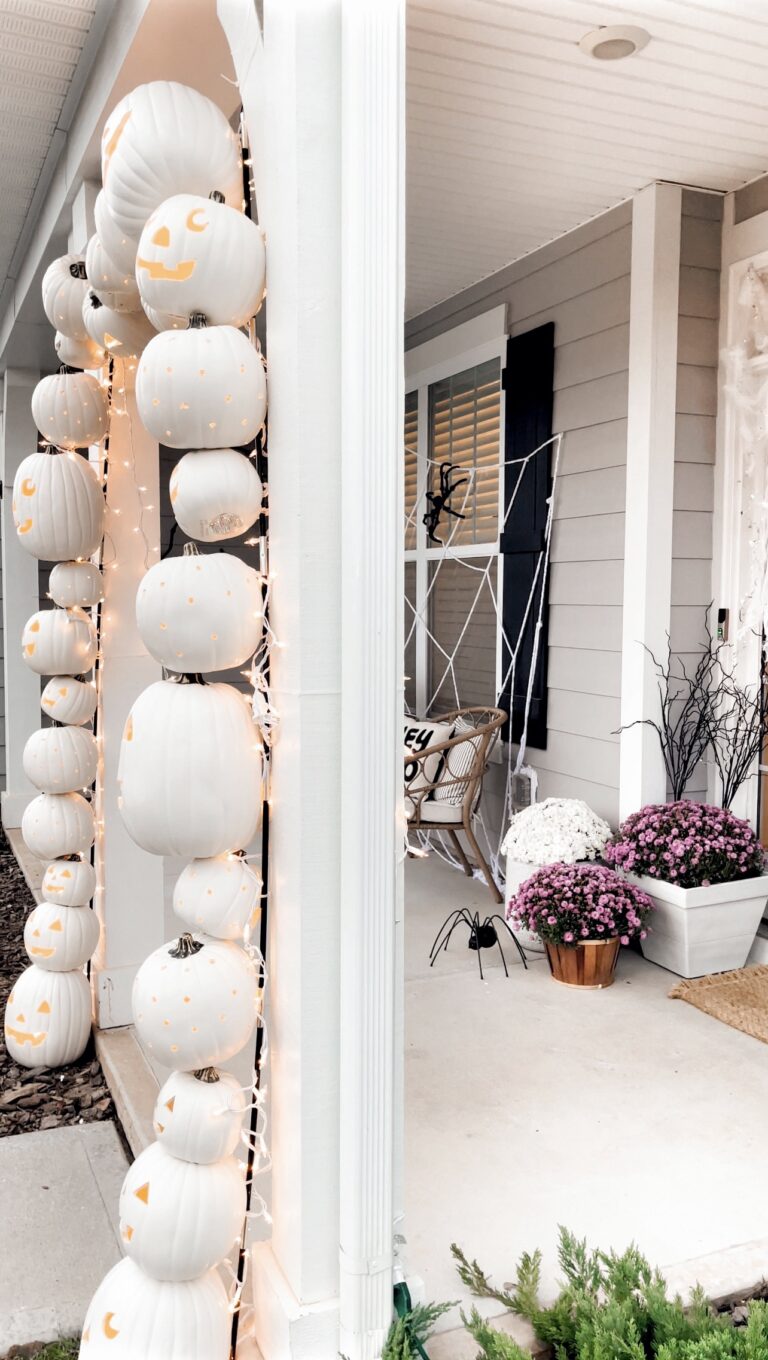 White and Sparkly Pumpkin Arch – At Home With Natalie