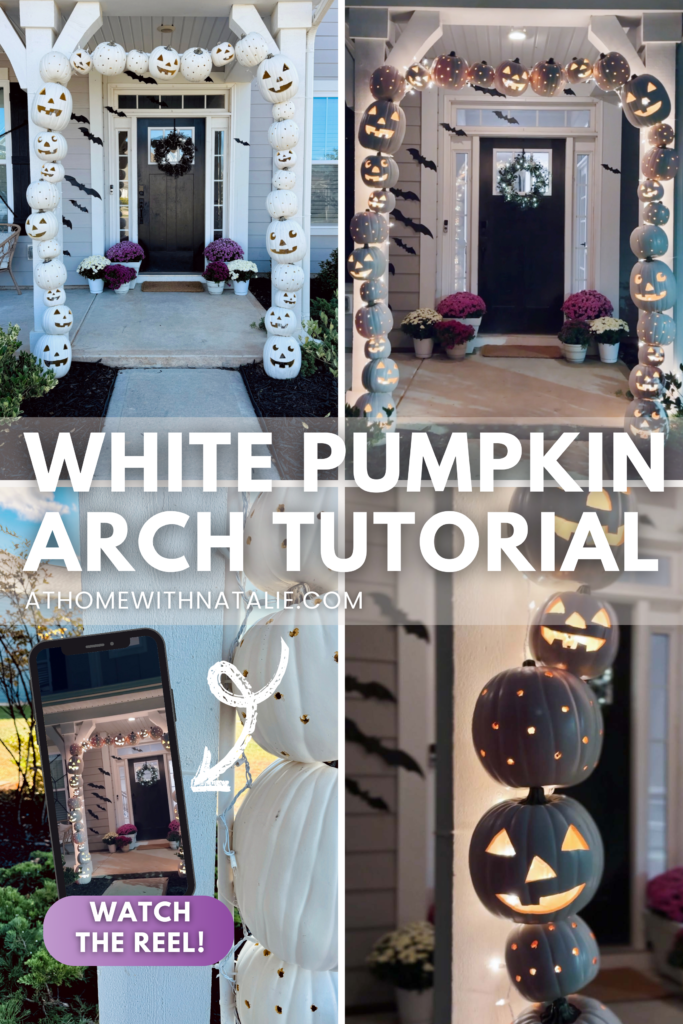 Updated- White Sparkly Pumpkin Arch Tutorial – At Home With Natalie